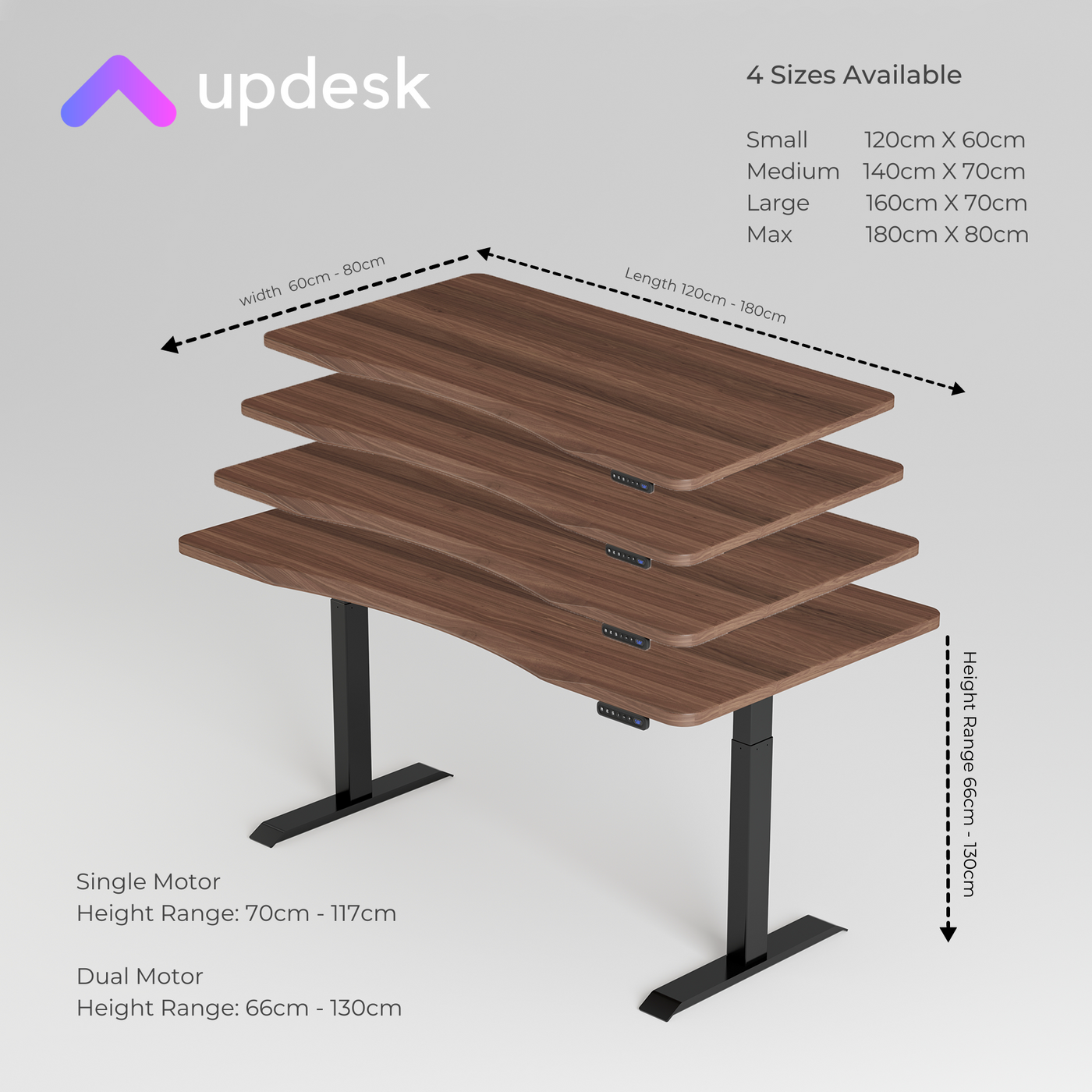 Updesk | All New High-end Height Adjustable Standing Desk in Singapore